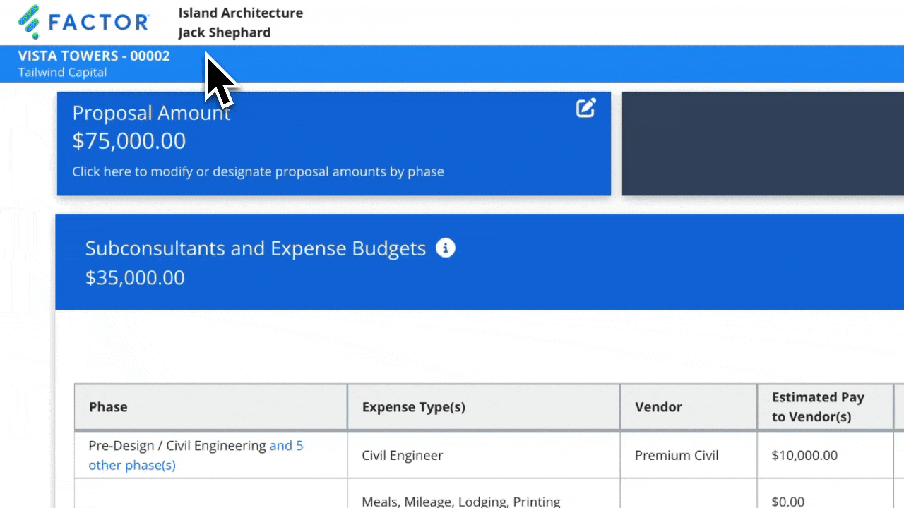 How to Enter Pre-Factor Expenses